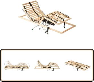vidaXL Lattenrost Elektrisch mit 28 Latten 7 Zonen 90x200 cm - Elektrischer Lattenrost - Lattenrost Mit Motor - Adjustable Bed Base - Komfortabler