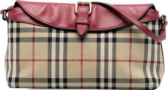Burberry Hobo Bags - Haymarket Check Canvas Leah Crossbody - Gr. unisize - in Braun - f&uuml;r Damen