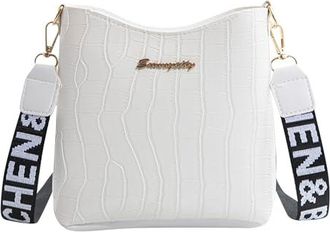 Generic Sac à bandoulière pour femme avec gaufrage crocodile - En cuir synthétique - Avec large bandoulière amovible et réglable - Pour le quotidien, les lois