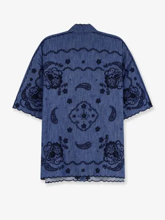 Zimmermann Womens Denim Shirt Aster Blue Cotton