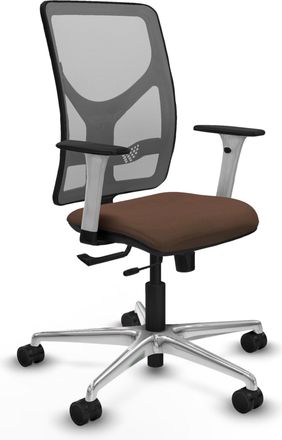 Piqueras y Crespo Ergonomischer Stuhl mit hoher R&uuml;ckenlehne, mit wei&szlig;en und schwarzen Armlehnen, h&ouml;henverstellbare Lendenwirbelst&uuml;tze, ausgestattet mit Syncro/Traslack 