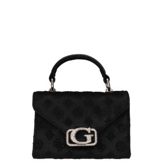 Guess Femme, Sacs, Noir, Taille: ONE Size 4G Peony Embossed Velvet Bag