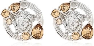 Versace Femme, Accessoires, Gris, Taille: ONE Size Medusa 95 Crystal Earrings