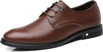 Generic Chaussures habillées Oxford for Hommes, à Lacets, Bout Rond, en Cuir, Derby, Talon carré, antidérapantes, for Mariage(Marron foncé,39 EU)