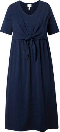 Ulla Popken Midikleid Maxikleid Wickeloptik V-Ausschnitt Halbarm