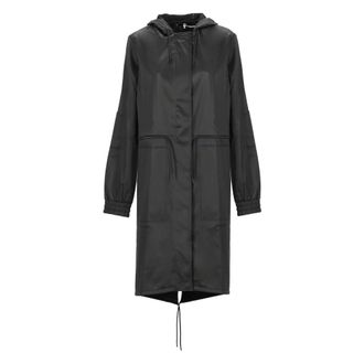 Rains Imperm&eacute;able noir avec capuche et cordons - Femme - Manteaux - Noir - Taille: 42 FR