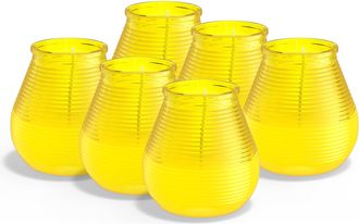 Bolsius Bolsius - Outdoorkerzen - Citronella - 6 Stück - Im Glass - Gelb - 40 brennstunden - Mit natürlichen Extrakten - Mit natürlichem veganem Wachs - Ohne 