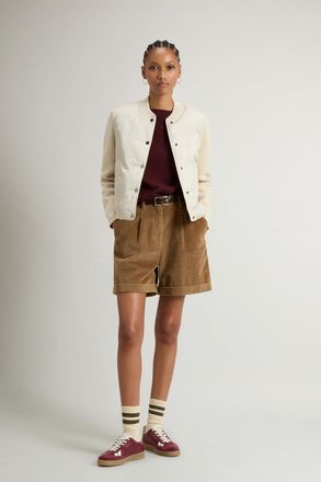 Woolrich Damen Hybrid-Bomber aus Nylon Weiß Größe XXL