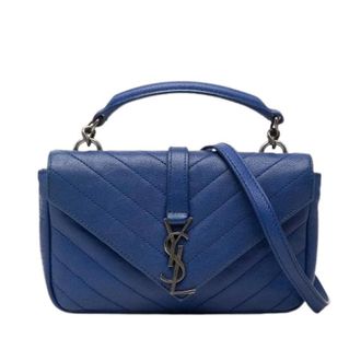 Saint Laurent Pre-owned Quilted Flap Crossbody Bag - - Pre-owned - Damen - Blau - ONE SIZE