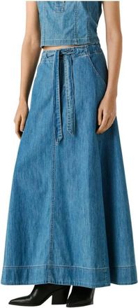Pepe Jeans London Femme, Jupes, Bleu, Taille: 36 FR UHW Maxi Skirt