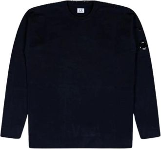 C.P. Company C.p. Company, Homme, Pulls, Bleu, Taille: XL Pull Ras du Cou &agrave; Lentille