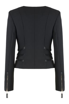 Elisabetta Franchi Womens Jacket Double Cr&ecirc;pe With Zip Details Black Polyester
