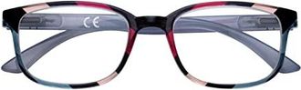 Zippo Lunettes de lecture Zippo, cadre semi-cercl&eacute; en plastique, lignes douces, dioptrie +1,00, bleu multicolore, unisex, tendance, r&eacute;guli&egrave;res, poids l&eacute;ger,