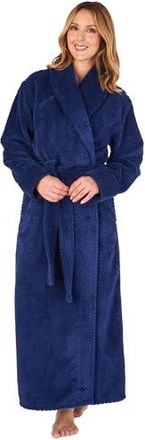 Slenderella Robe de chambre en polaire épaisse avec col châle et ceinture, noir foncé, L