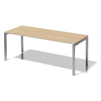 Bisley Cito Schreibtisch, 740 mm h&ouml;henfixes U-Gestell, Metall, Mp355 Dekor Ahorn, Gestell Silber, 80 x 200 x 85 cm