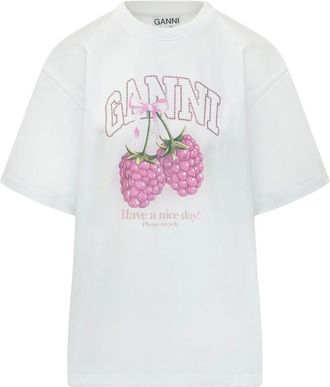 Ganni Femme, Tops, Blanc, Taille: 42 FR T-Chemises