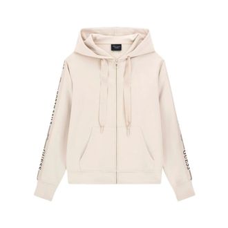 Guess Femme, Sweatshirts et sweats &agrave; capuche, Beige, Taille: 40 FR SweaT-shirt zipp&eacute;