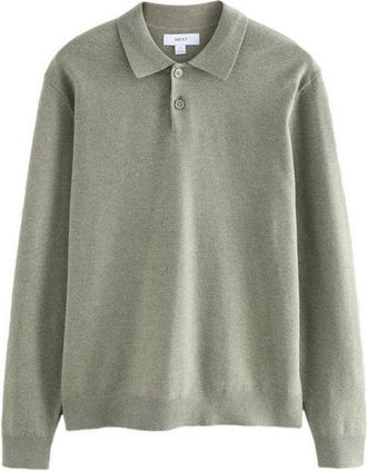 Next Langarm-Poloshirt Essential Regular Fit Poloshirt mit langen Ärmeln (1-tlg)