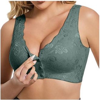 Generic Soutien-gorge 2026 pour femme avec boucle lat&eacute;rale avant et bord en dentelle sans anneau en acier, ajustement sans couture des fronces pour yoga, somm