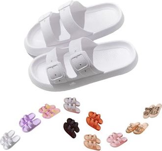 Generic Cloud pour claquettes pour femme, claquettes r&eacute;glables &agrave; double boucle, pantoufles d&eacute;t&eacute; douces &agrave; s&eacute;chage rapide, Blanc., 38/39 EU