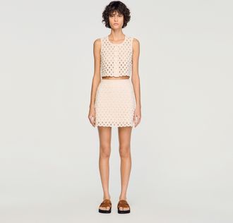 Sandro Jupe courte crochet perl&eacute;e