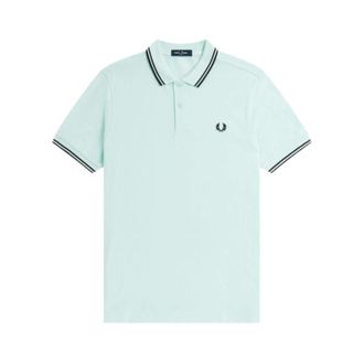 Fred Perry Homme, Tops, Bleu, Taille: XL Polo avec Bordures à Double Liseré