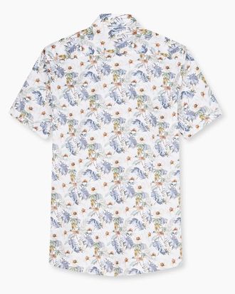 Olymp Level Five, Body Fit, Kurzarmhemd mit floralem Print in