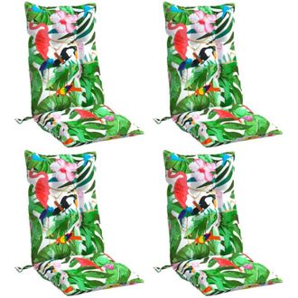 vidaXL Coussins de chaise &agrave; dossier haut lot de 4 multicolore vidaXL