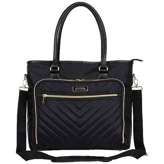 Kenneth Cole Reaction Mixte Adulte Womens Chelsea Chevron Quilted 15 Laptop & Tablet Business Computer Tote Bag Sac pour Ordinateur Portable, Noir