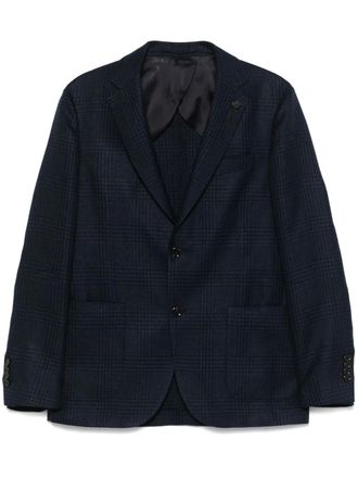 Lardini blazer à motif Prince de Galles - Bleu