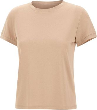 Kaos Kaos, Femme, Tops, Beige, Taille: 40 FR T-shirt c&ocirc;tel&eacute; &agrave; manches courtes