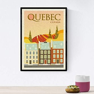 Nacnic Poster de Qu&eacute;bec. Style vintage. Affiche de la ville en couleurs. Annonce de Qu&eacute;bec, au format A3 sans cadre