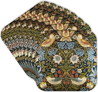 3D Rose William Morris Untersetzer mit Erdbeerdieb-Muster, weich, 8 St&uuml;ck (CST_219390_2)
