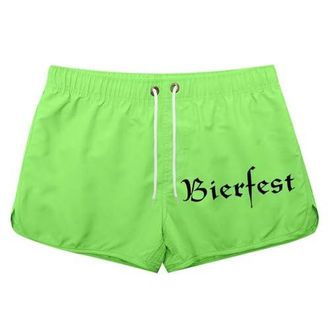 Generic Maillot de bain Homme Short de Bain Short de Plage avec Imprim&eacute; Sport Maillot de Bain D&eacute;contract&eacute; 7,6 cm pour Natation Surf, Vert clair., 3XL