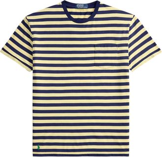 Polo Ralph Lauren Gestreiftes T-Shirt mit aufgesetzten Taschen - Gelb