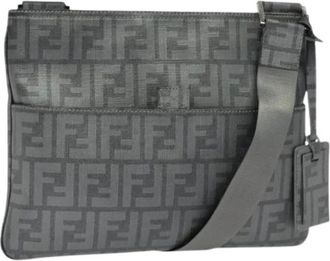 Fendi unisex, Pre-owned, Gris, Taille: ONE Size Sac bandouli&egrave;re en toile Pre-owned