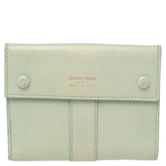 Armani Pre-owned Leder Portemonnaies - - Pre-owned - Damen - Gr&uuml;n - ONE SIZE