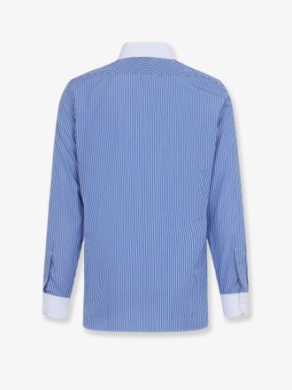 Tom Ford Mens Striped Cotton Shirt Blue