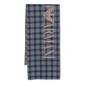 Emporio Armani Schal mit Karomuster und Logo - - Accessories - Herren - Mehrfarbig - ONE SIZE