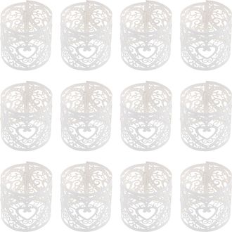 BESPORTBLE 50 St&uuml;ck LED Teelicht Lampenabdeckungen aus Papier mit Hohlherz Muster Dekorative Kerzenschirme f&uuml;r Teelichter LED Kerzen Dekor f&uuml;r Hochzeit Geburtsta