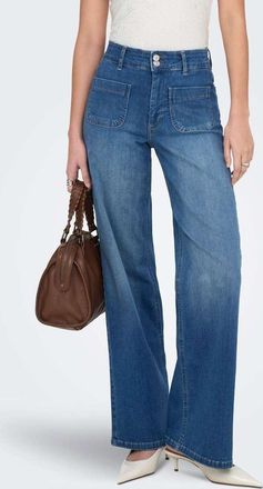 Only Wide Fit - Jeans aus mittelblauem Denim