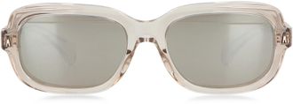 Moncler Mens Suntrap Rectangular Frame Sunglasses Transparent Acetate