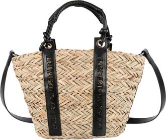 Lola Casademunt Femme, Sacs, Beige, Taille: ONE Size Mini Sac Cabas avec Logo D&eacute;coup&eacute; sur la Bandouli&egrave;re