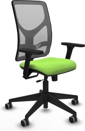 Piqueras y Crespo Stuhl mit Rollen f&uuml;r PC mit 3D-Armen, h&ouml;henverstellbare Lendenwirbelst&uuml;tze, ausgestattet mit Syncro/Traslack und Schneideschaum, Grau/Pistazie