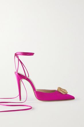 Magda Butrym Pumps Aus Satin Mit Kristallen - Pink