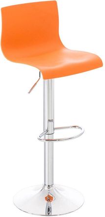 Clp Barhocker Hover Mit Lehne Und Drehbarer Kunststoff-Sitzfläche I Barstuhl Mit Metallgestell I Höhenverstellbarer Küchenhocker, Farbe:orange, Material G