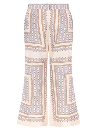 Zimmermann Bell-Bottom Linen Trousers - Beige