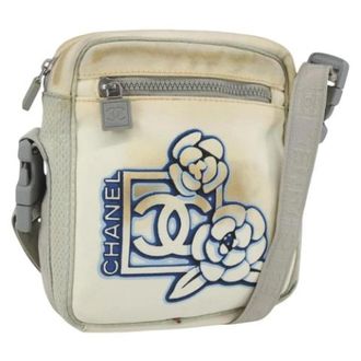 Chanel Sac bandouli&egrave;re en toile Pre-owned - Femme - Pre-owned - Blanc - Taille: ONE Size