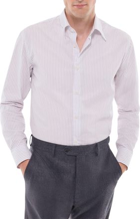 Fursac Chemise &agrave; rayures en popeline de coton - Taille 38 - Homme