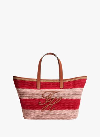 Tommy Hilfiger Sac cabas ray&eacute; &agrave; logo brod&eacute; en coton